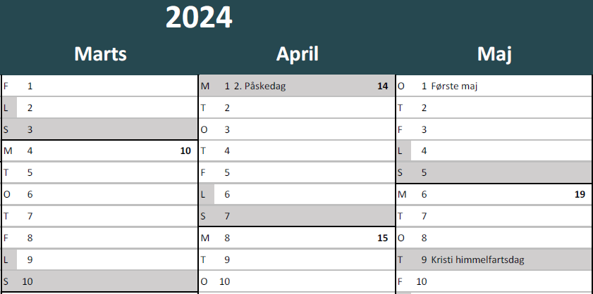 Downloade ugeskema skabelon Gratis PDF, Word